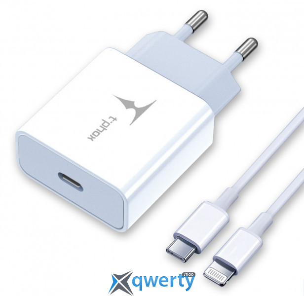 T-PHOX PD 18W Charger+C-Lightning 18W cable 1m T-P01(W)+C-Lightning ...